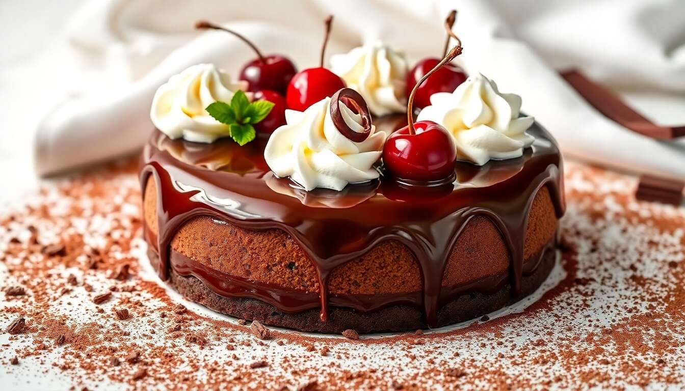 Recette Entremets Forêt Noire : chocolat et Cerises Amarena
