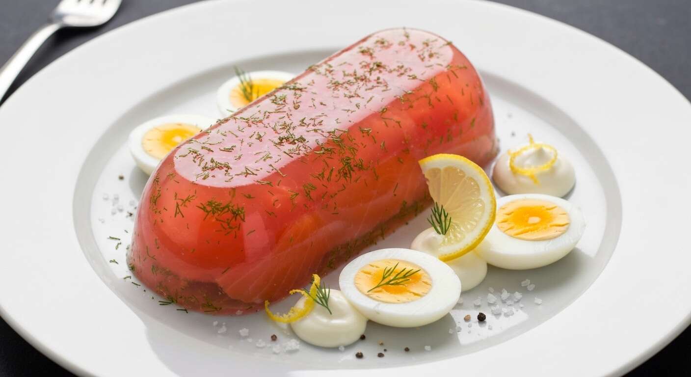 Aspic d'œuf en gelée au saumon fumé sauvage : recette gourmande