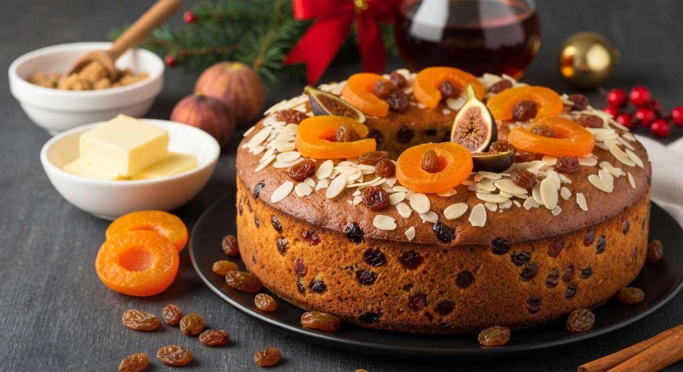Cake de Noël épicé aux fruits secs et rhum